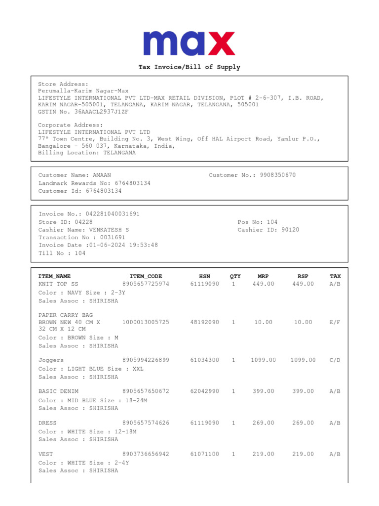 Invoice 457788185771247453 | PDF | Merchandising | Economies