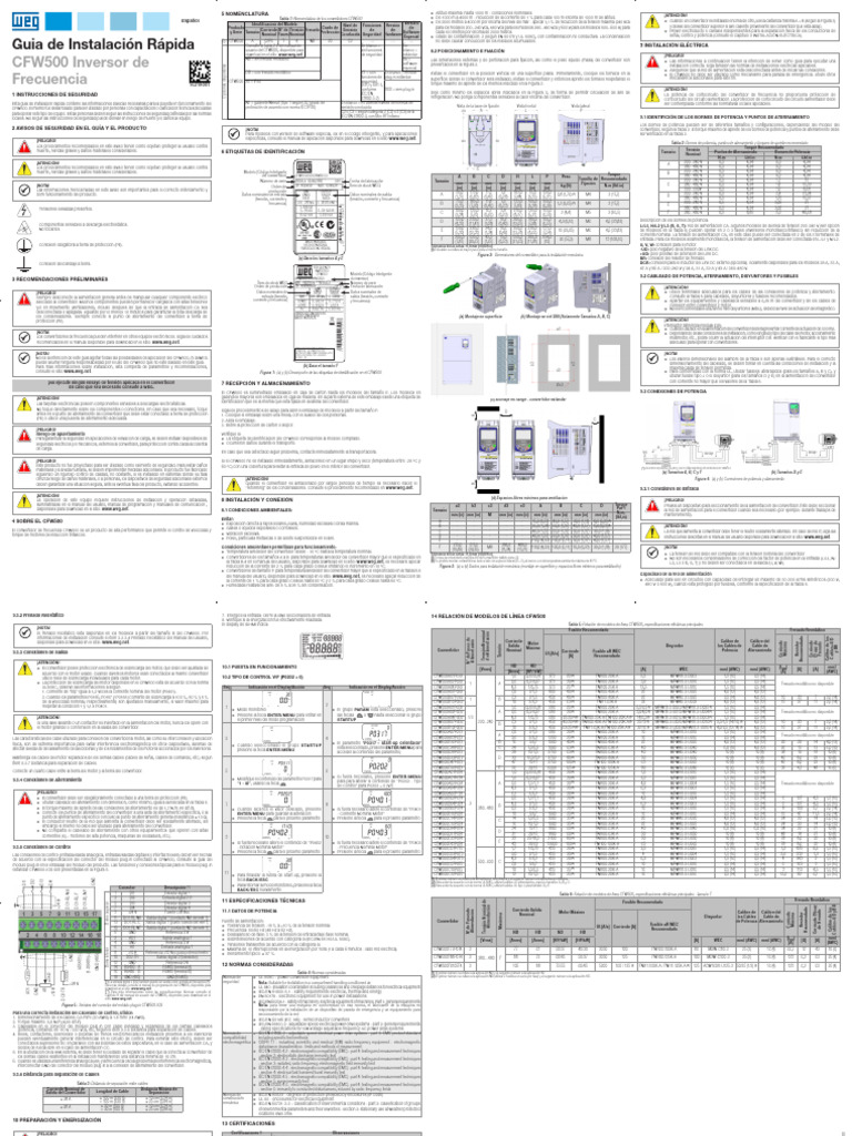 CFW500-Guia-de-instalacion-y-configuracion | PDF | Ciencia de los Materiales | Cantidades fisicas