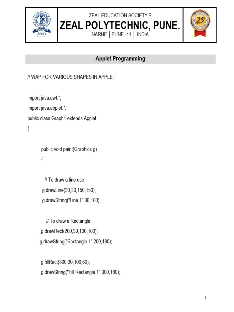 Unit - 5 - Applet - Programs | PDF | Computers