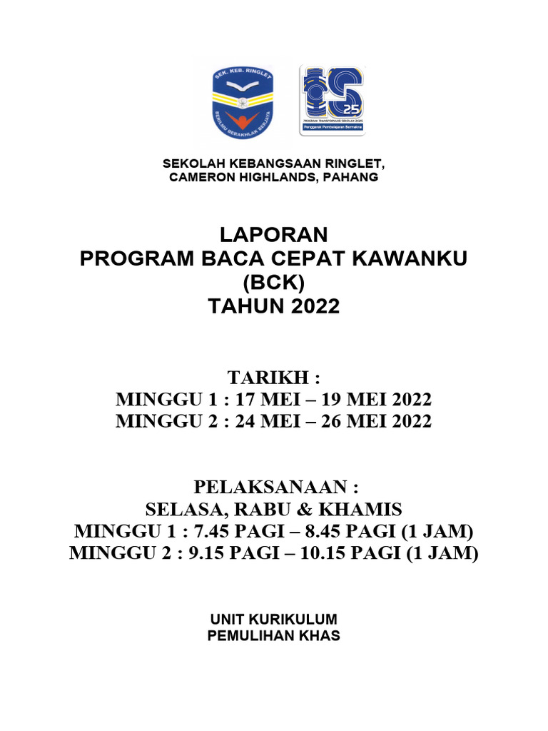 Laporan Program BCK 2022 | PDF
