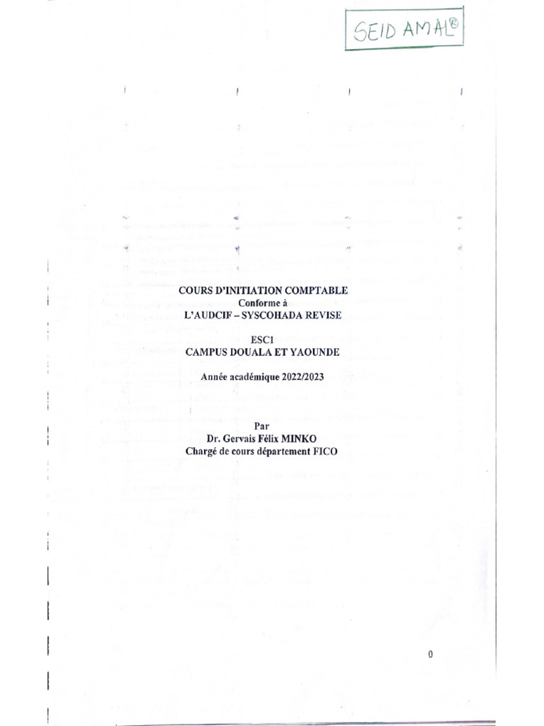 Cours Initiation Comptable | PDF
