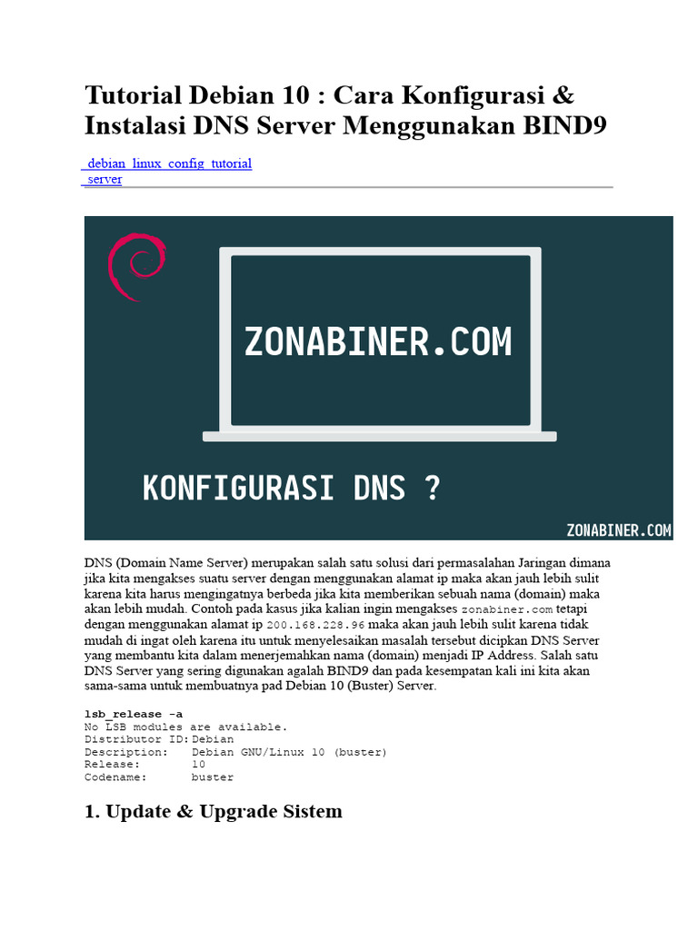Konfigurasi Dns | PDF | Komputer