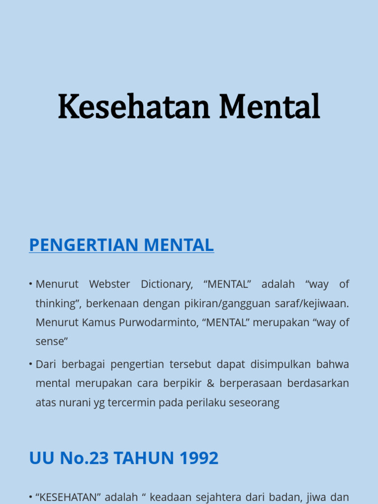 Kesehatan Mental | PDF