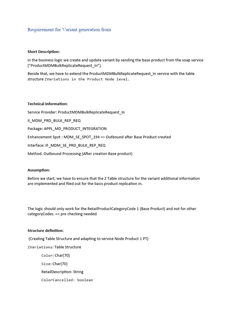Variant Generation Requirements Document | PDF | Information | Boolean ...