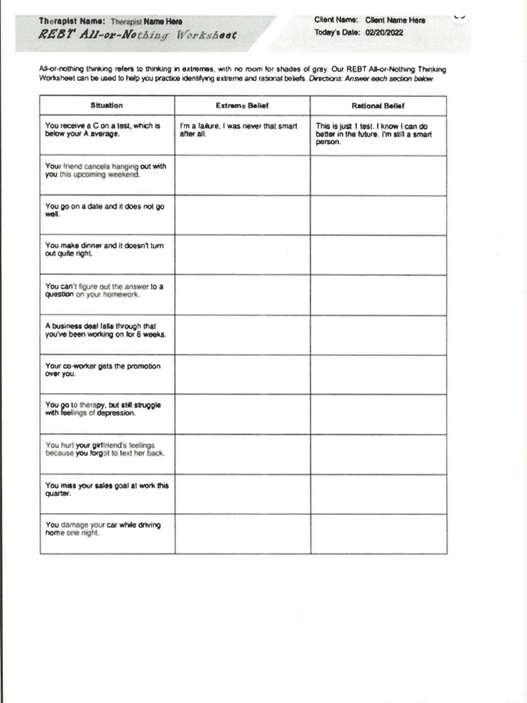 All or Nothing Thinking | PDF