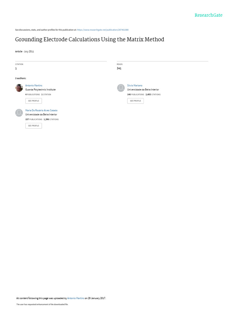 Grounding Electrode Calculations Using The Matrix | PDF | Electrical ...