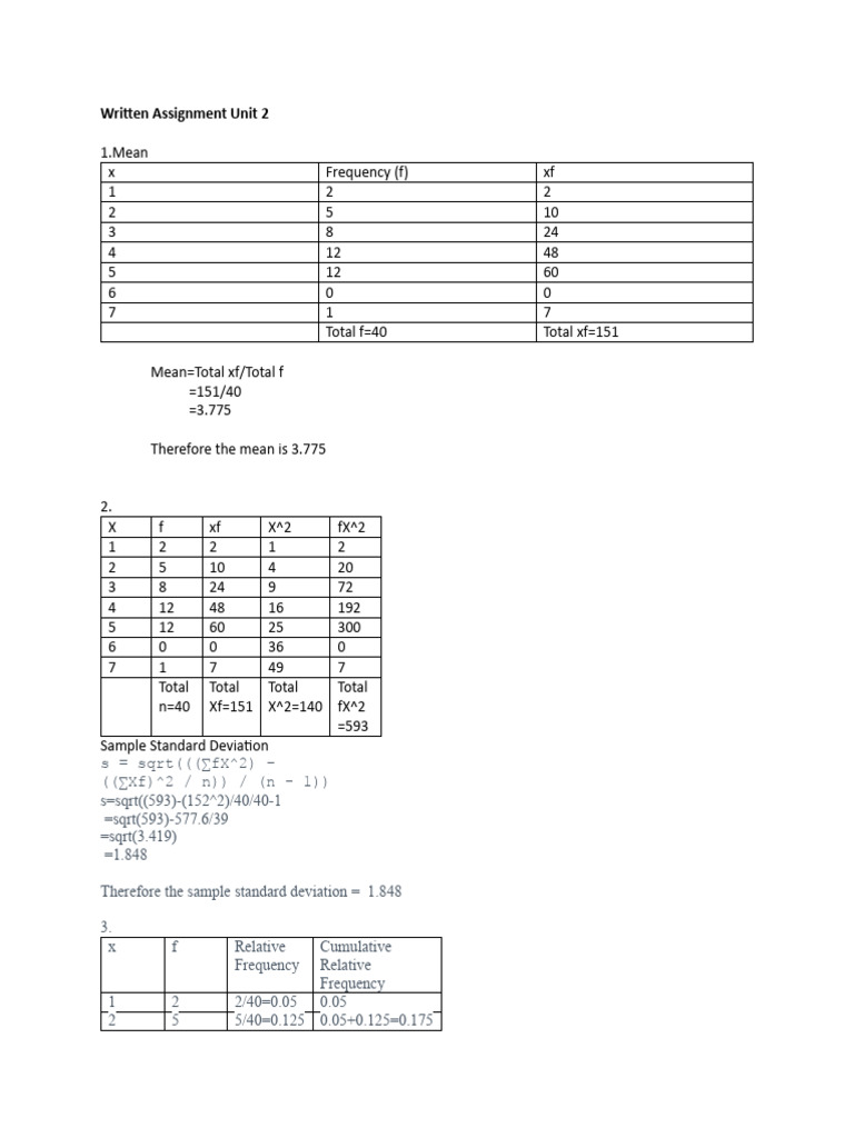 Assignment Unit 2 Pdf Percentile Median