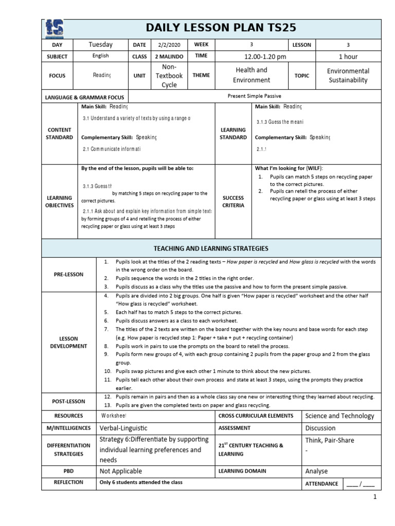 Form 2 Lesson 3 Reading | Download Free PDF | Learning | Human ...