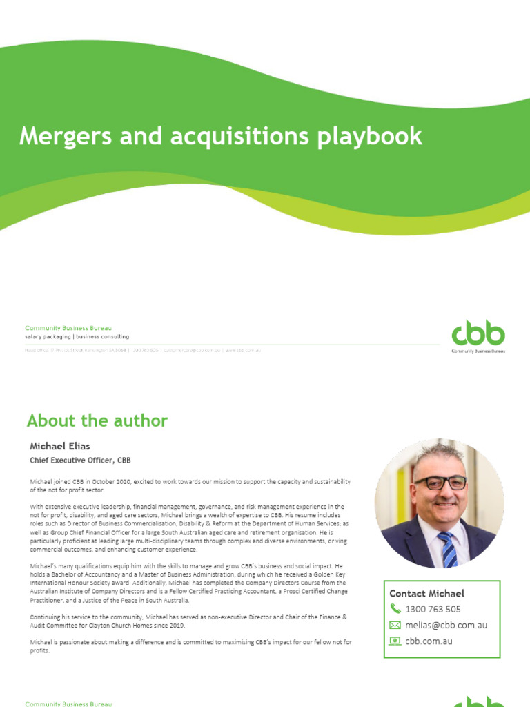 Mergers and Acquisitions Playbook July 2021 | PDF | Mergers And ...