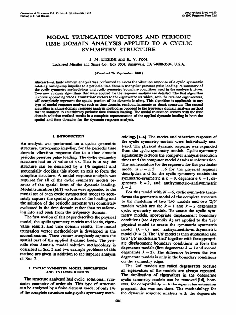 [1992]cyclic Symmetry Modal Truncation Vectors And Periodic Time Domain