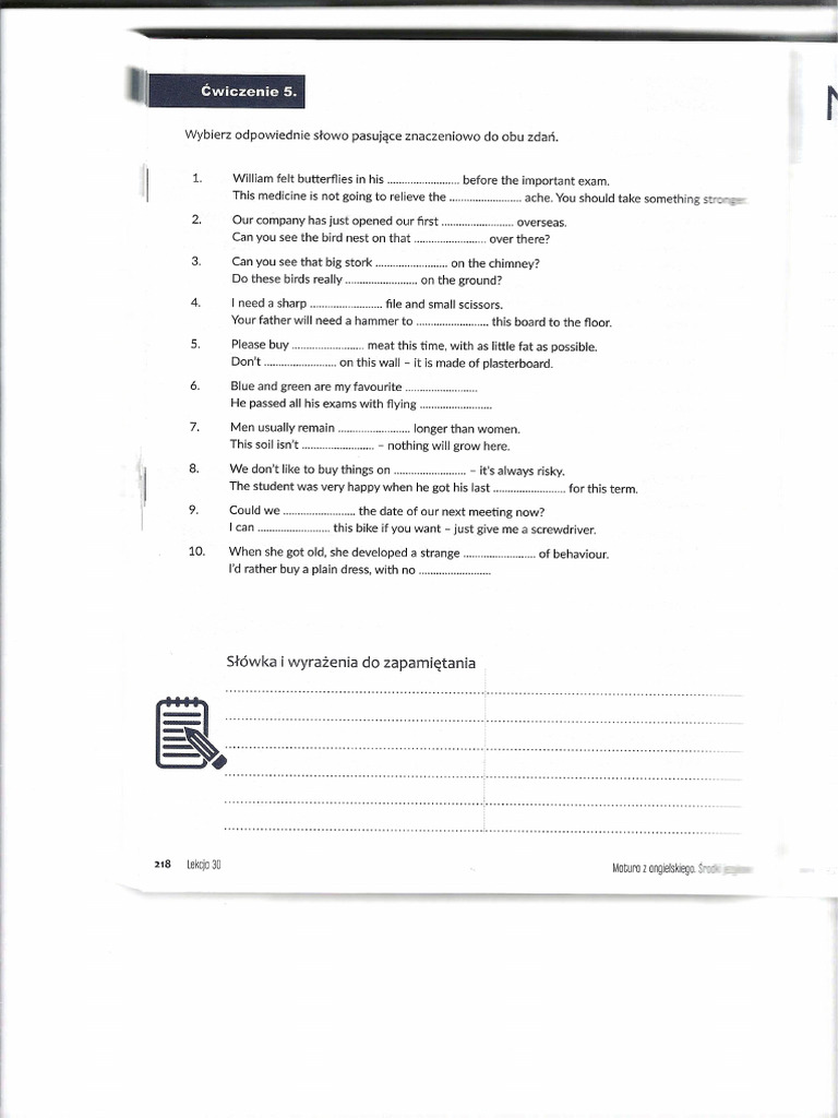 Zad 5 Lekcja 30 | PDF