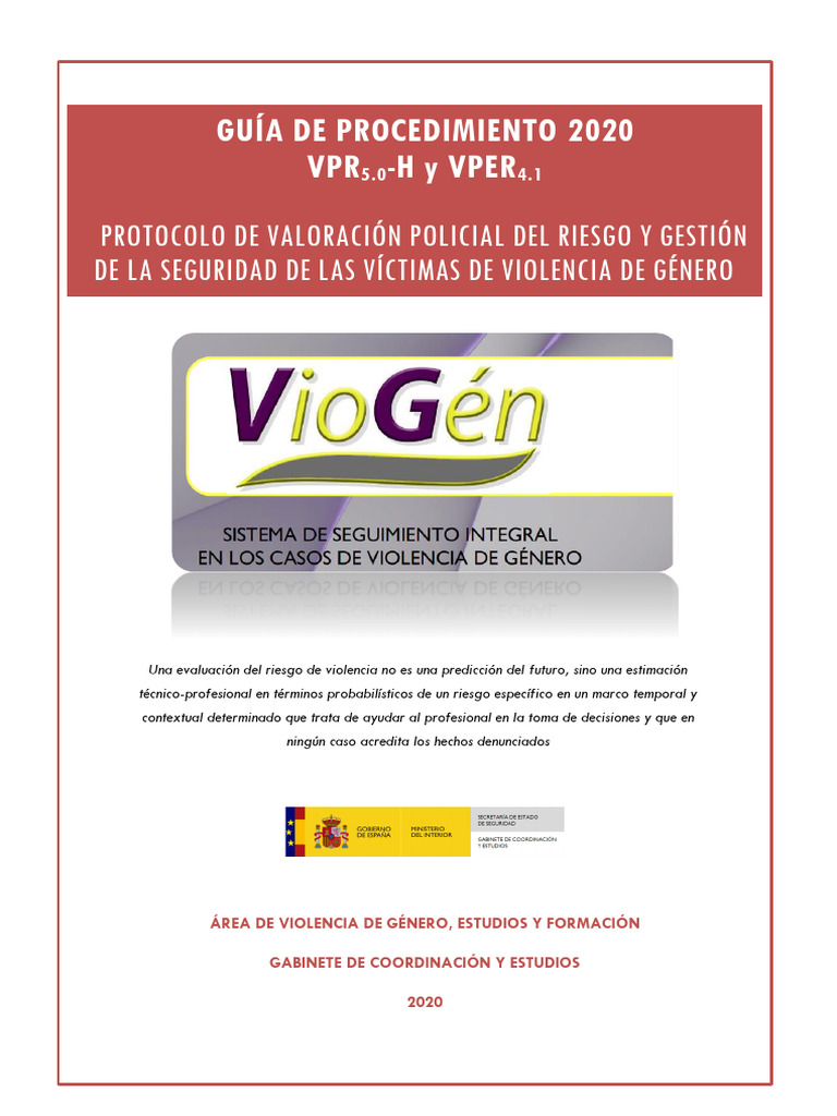 GUÍA DE PROCEDIMIENTO DE LA VALORACIÓN POLICIAL DEL RIESGO 8-07-2021 ...