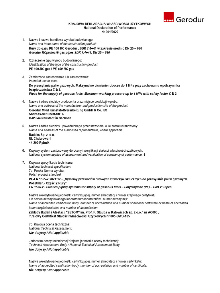 01 KDWU GERODUR GAZ 01-22 RCprotect | PDF