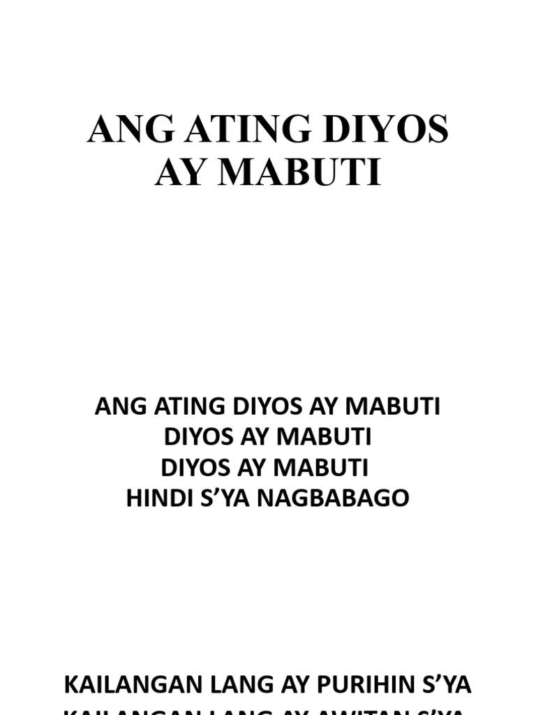 Ang Ating Diyos Ay Mabuti | PDF