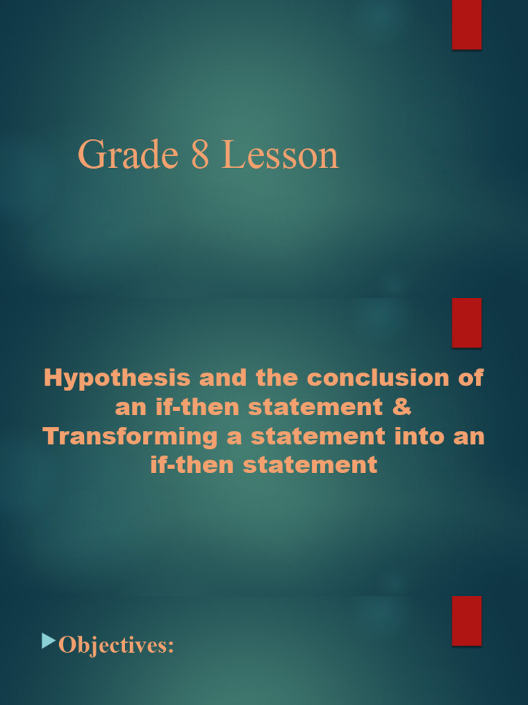 Grade 8 Conditional Statements | PDF | Triangle | Logic