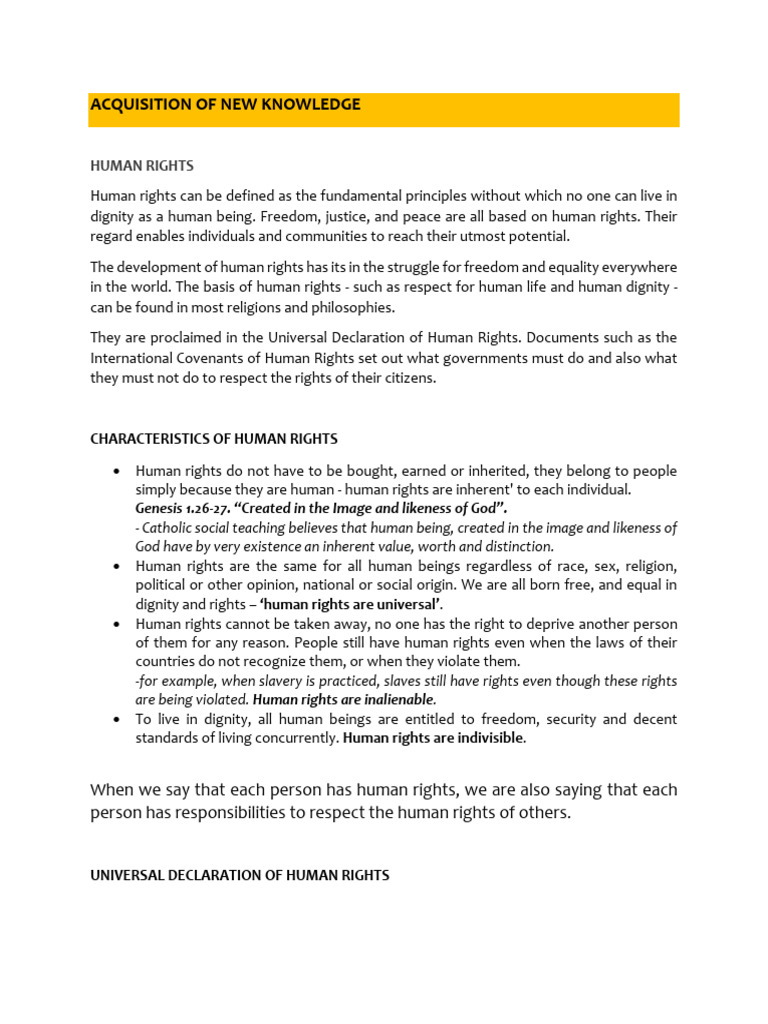 Lesson-6-Human-Rights-Peace-Integration | PDF | Human Rights | Children ...