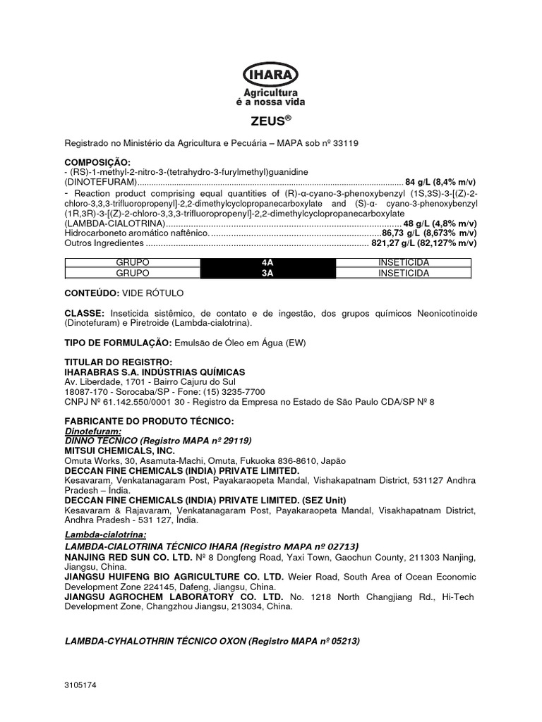Zeus Bula | PDF | Agricultura | Inseticida