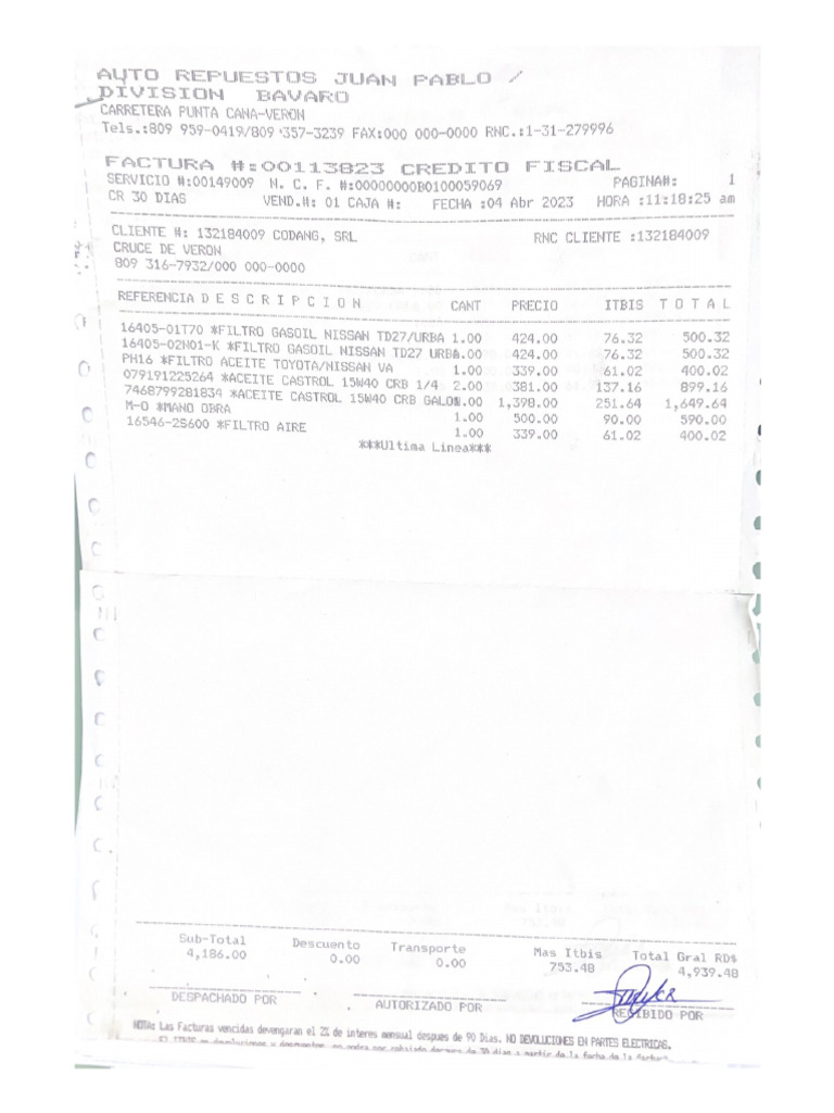 Facturas Escaneadas | PDF