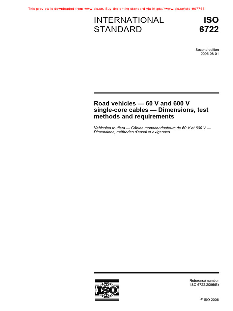 Iso 6722 2006 en PDF | Download Free PDF | International Organization ...