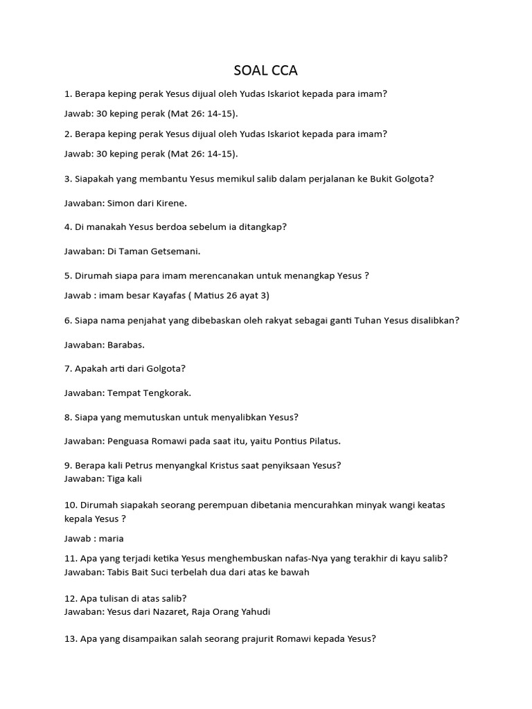 Soal Cca | PDF | Ilmu Sosial | Sejarah