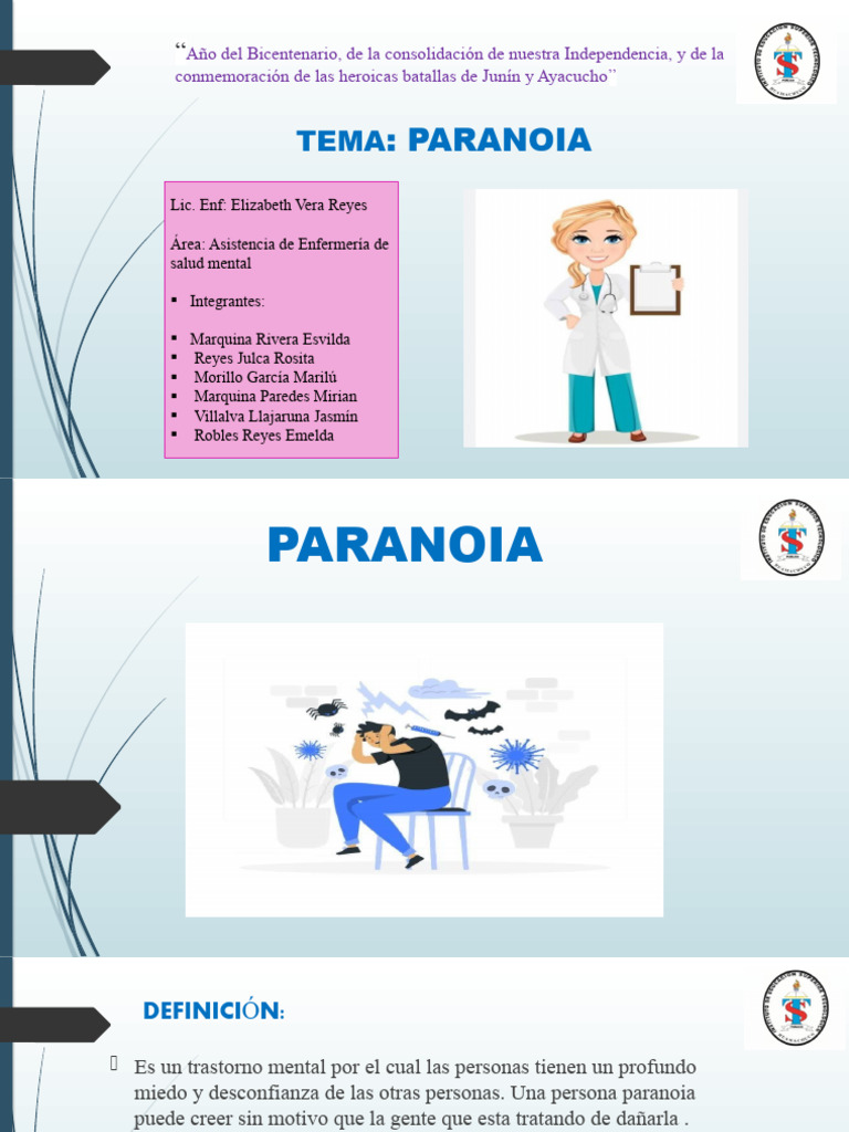 Paranoia V Ciclo | PDF | Terapia de conducta cognitiva | Medicina CLINICA