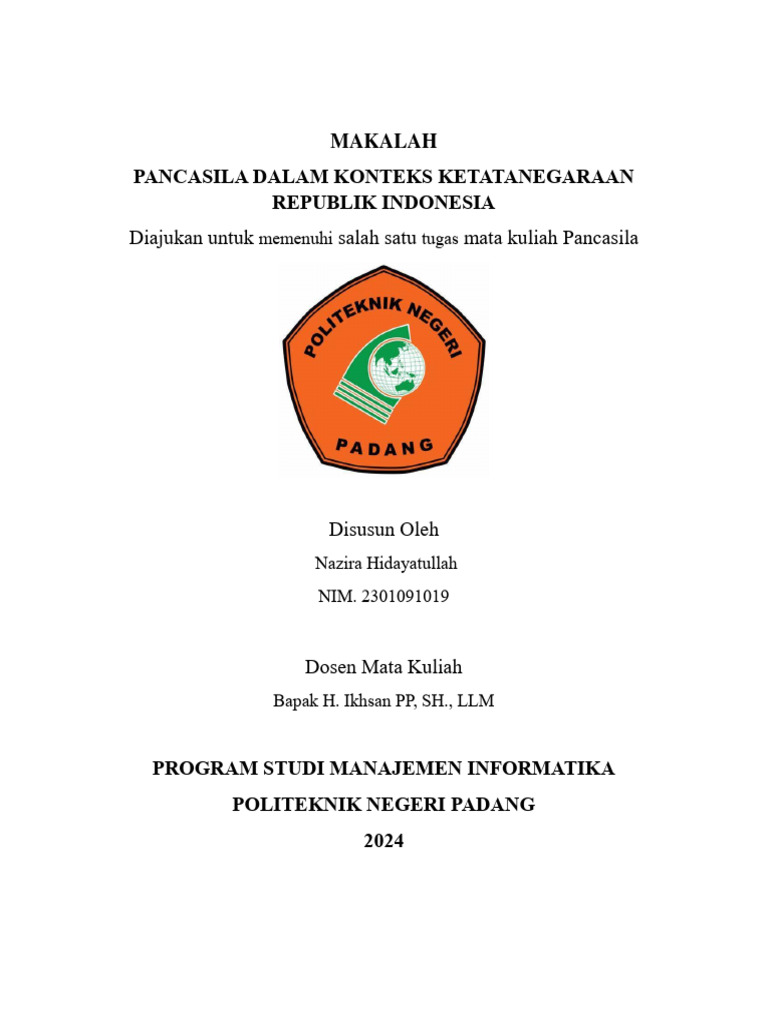 Makalah Pancasila Dalam Konteks Ketatanegaraan Ri Pdf 
