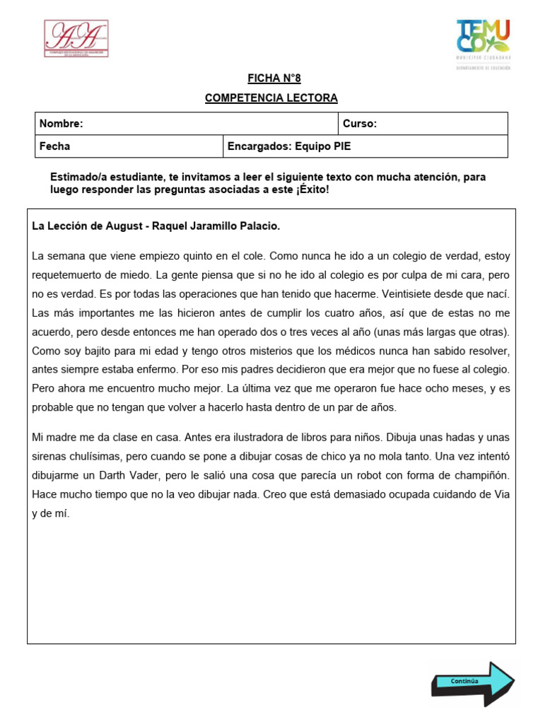 FICHA N°8 segundo ciclo | PDF