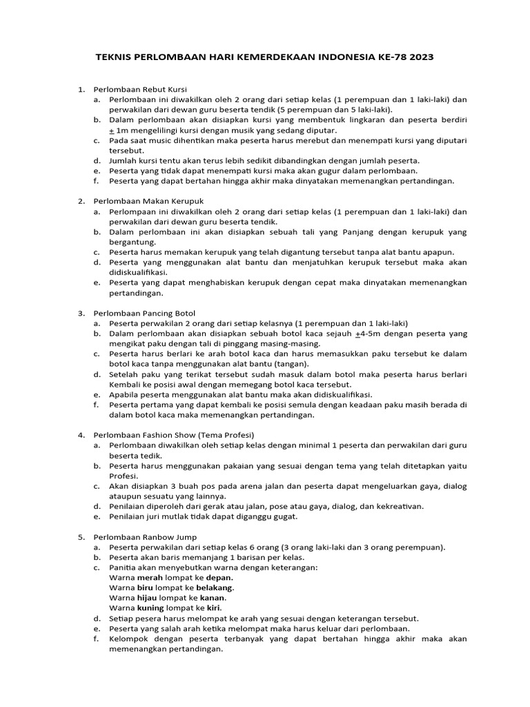 Teknis Lomba 17an | PDF
