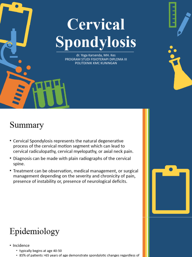Cervical Spondylosis Overview and Treatment | PDF | Medical Specialties ...