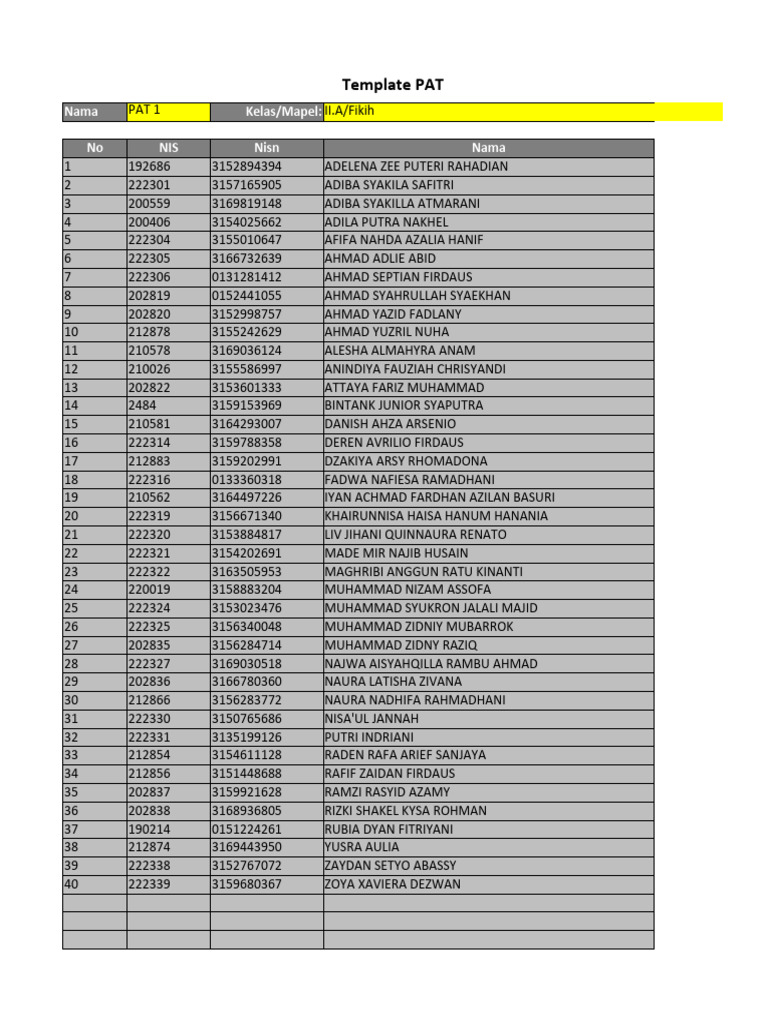 Template PAT-II.A-Fikih | PDF