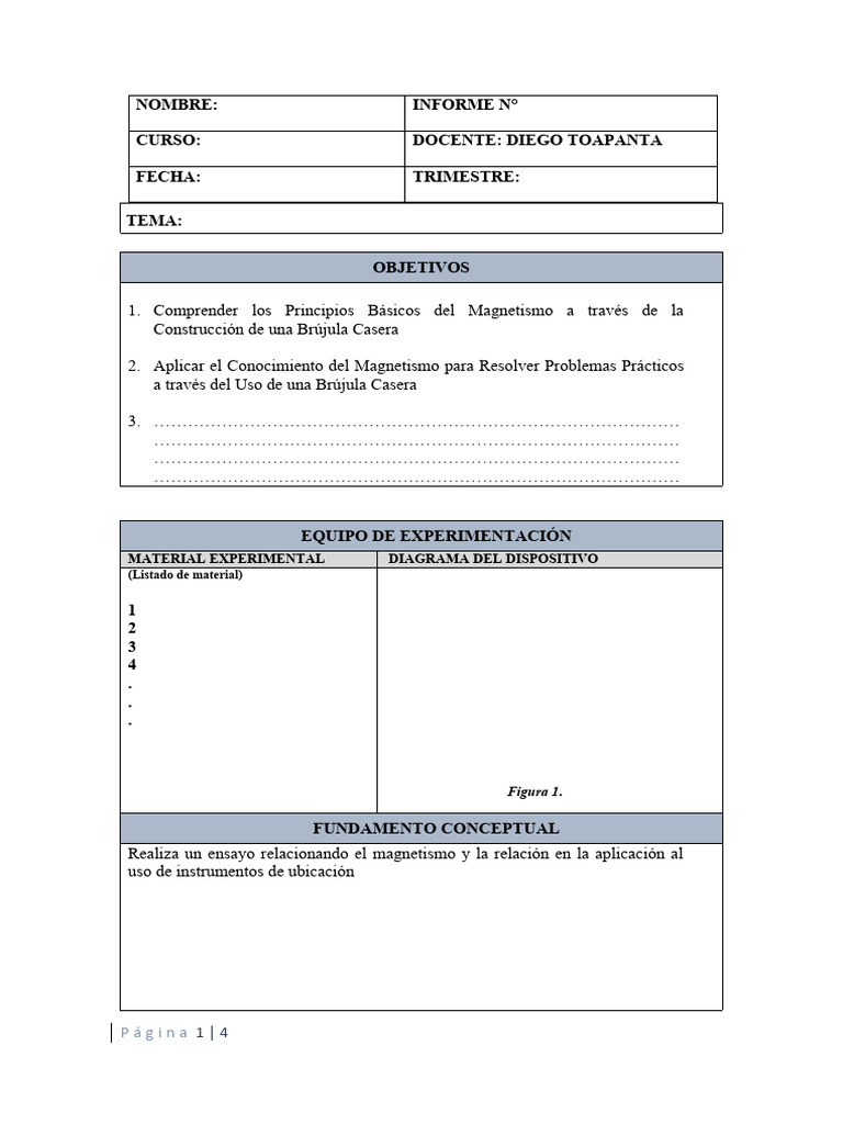 Formato Documento de Informe | PDF | Brújula