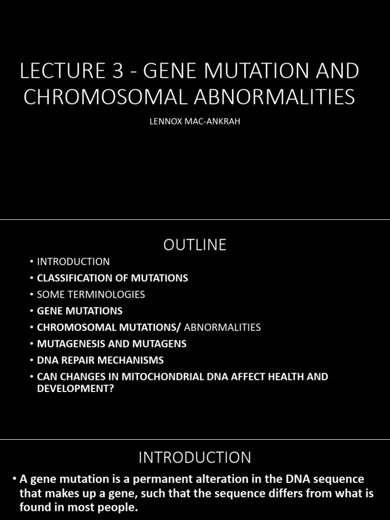 Lec 3 Mutations | Download Free PDF | Mutation | Gene