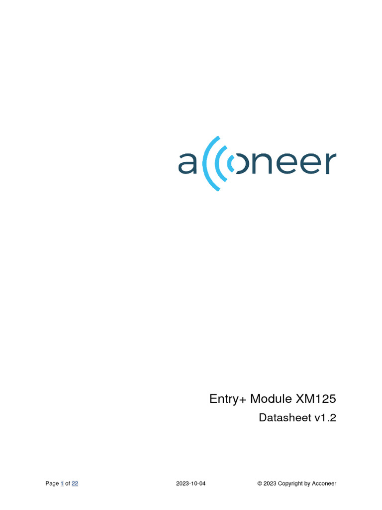 XM125 | PDF | Microcontroller | Electrical Engineering
