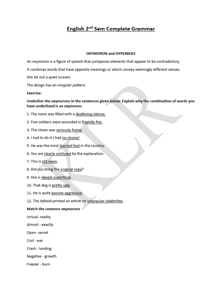 2nd Sem English Grammar PDF | PDF | Verb | Adverb