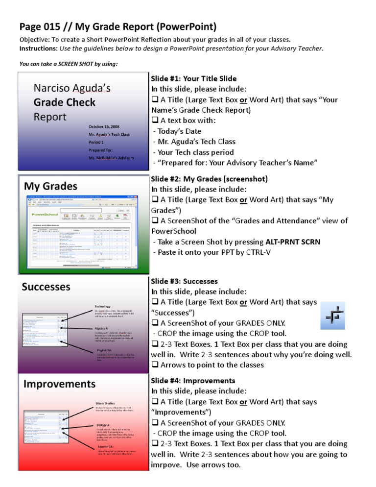 Grade Report PowerPoint Guide | PDF | Microsoft Power Point | Software