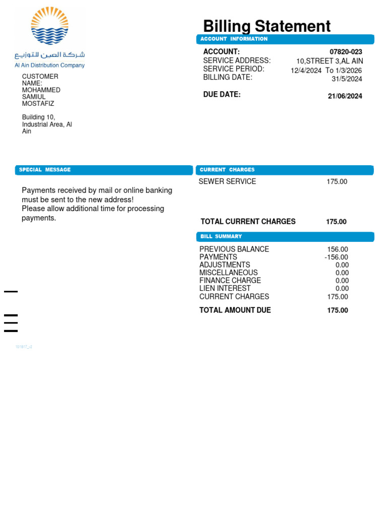 UTILITY bILL | PDF | Fee | Financial Services