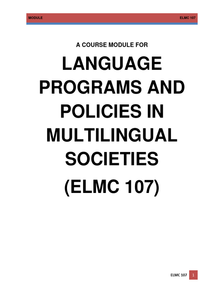 Summer Module Language Programs | PDF | Multilingualism | Tagalog Language