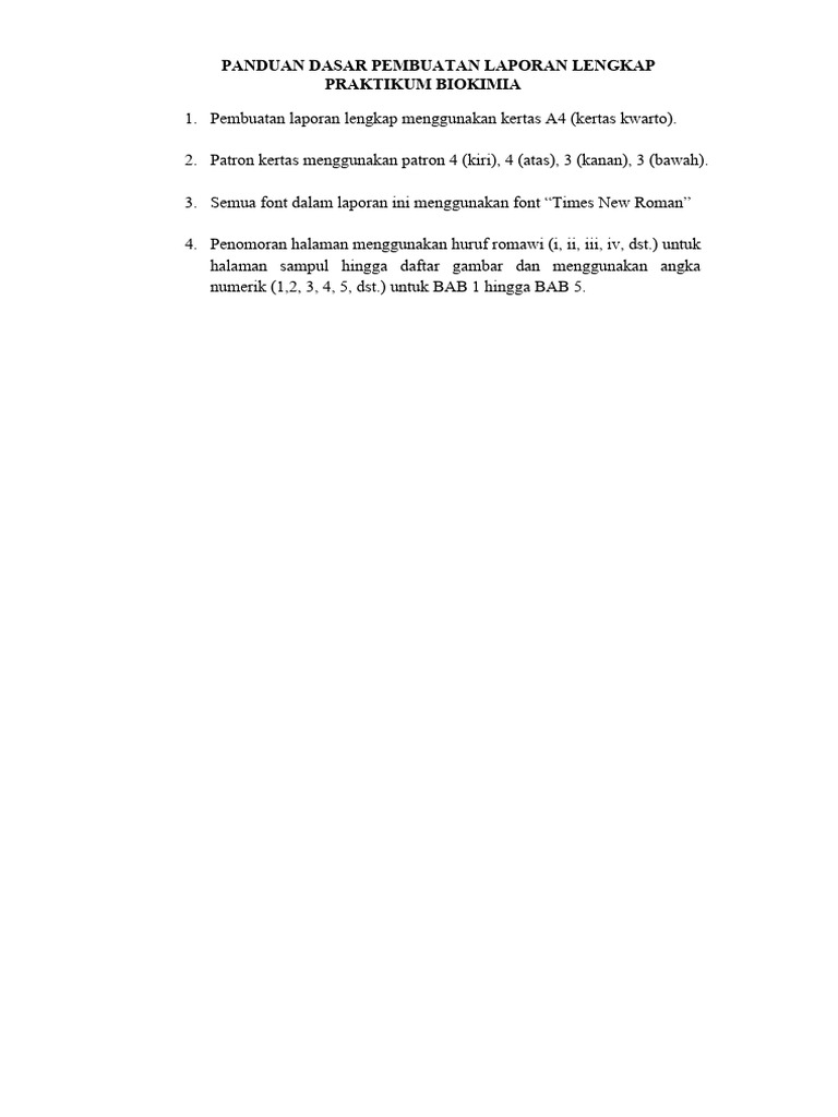 Format Laporan Lengkap P.biokimia 2024 | PDF | Kesehatan Holistik