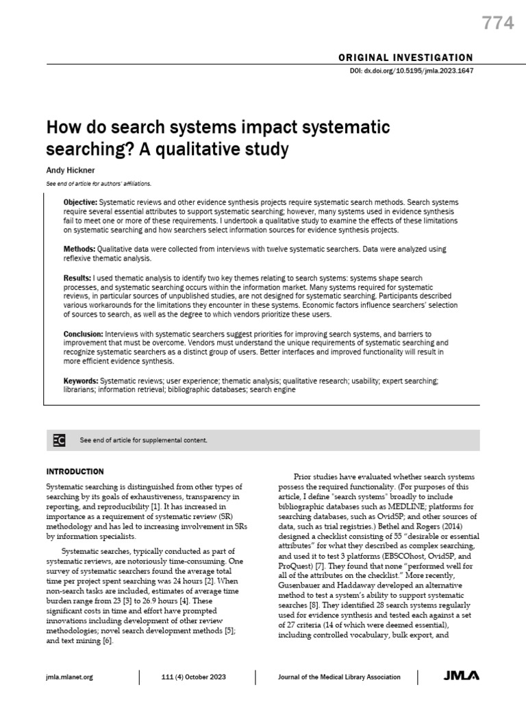 Retrieve | PDF | Systematic Review | Qualitative Research