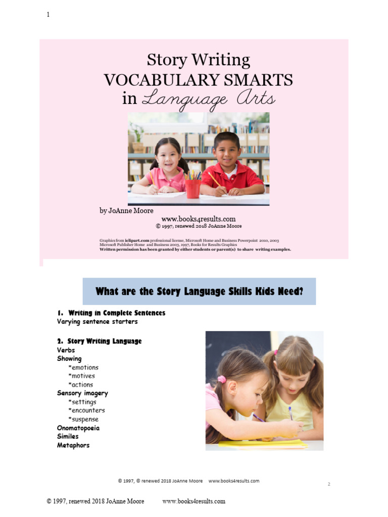 VOCABULARY SMARTS For Story Writing | PDF | Predicate (Grammar ...