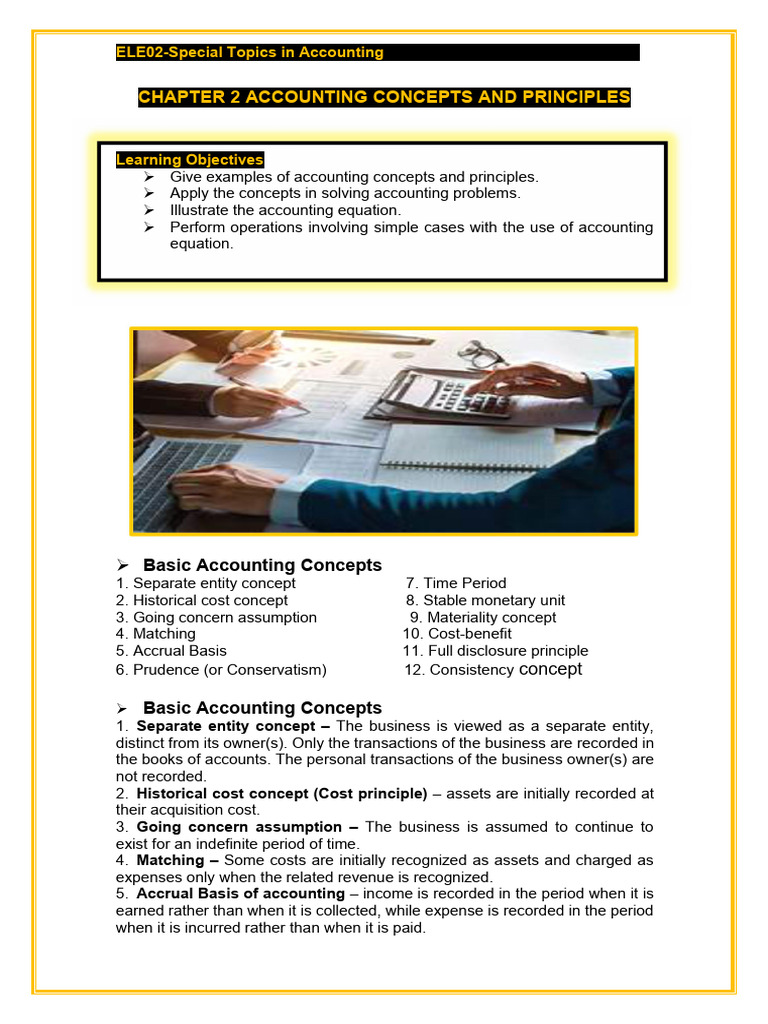 Chapter 2 Accounting Concepts and Principles | PDF | Information | Equity (Finance)