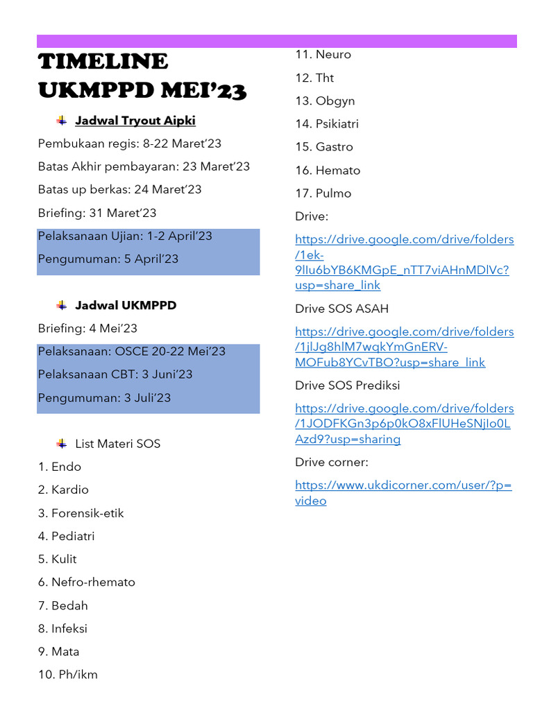 TIMELINE UKMPPD MEI | PDF