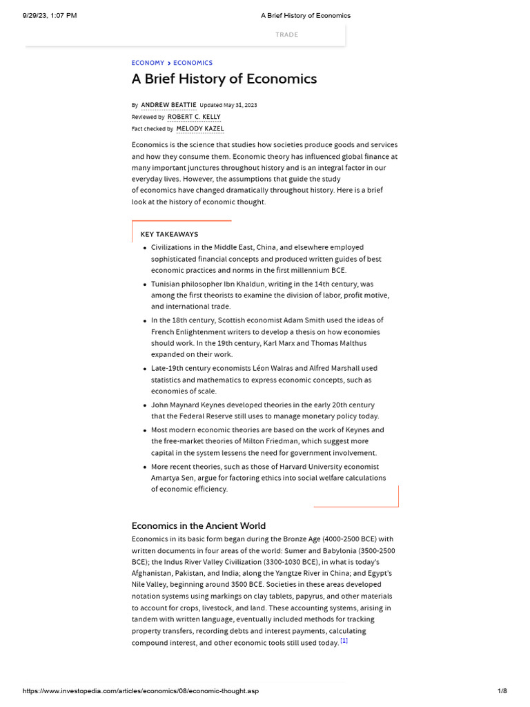 A Brief History of Economics | PDF | Economics | Macroeconomics