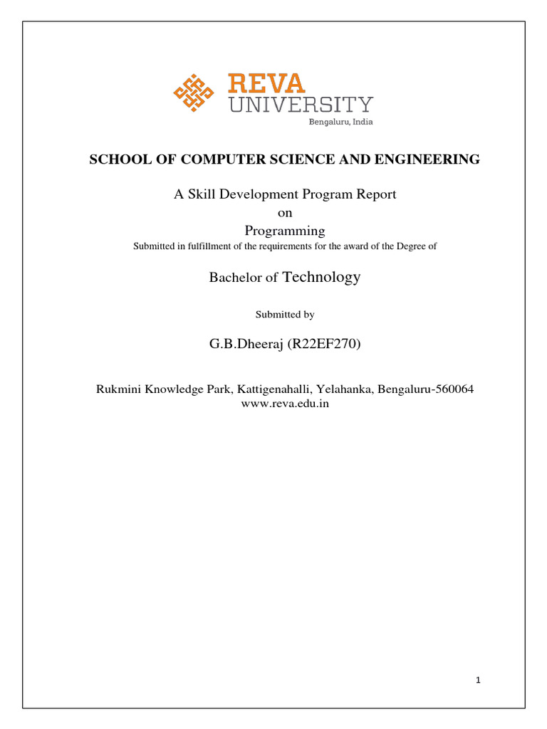 School of Computer Science and Engineering: Technology | PDF | Object Oriented Programming ...