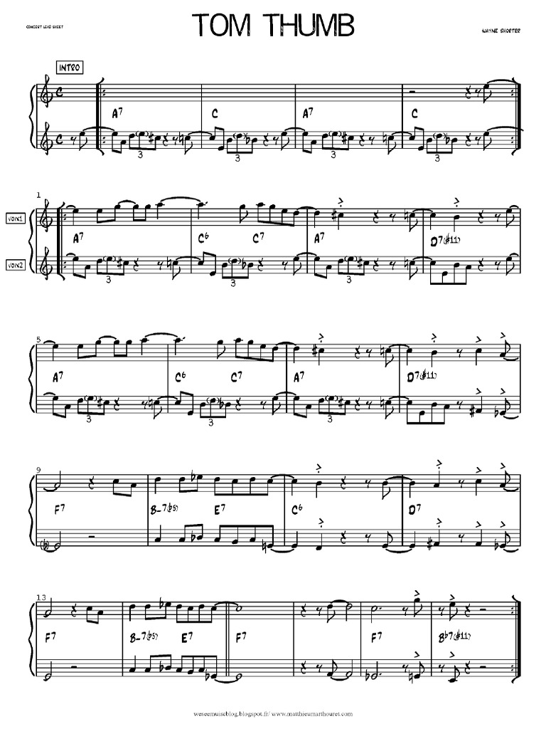 Tom-Thumb - Concert Lead Sheet | PDF