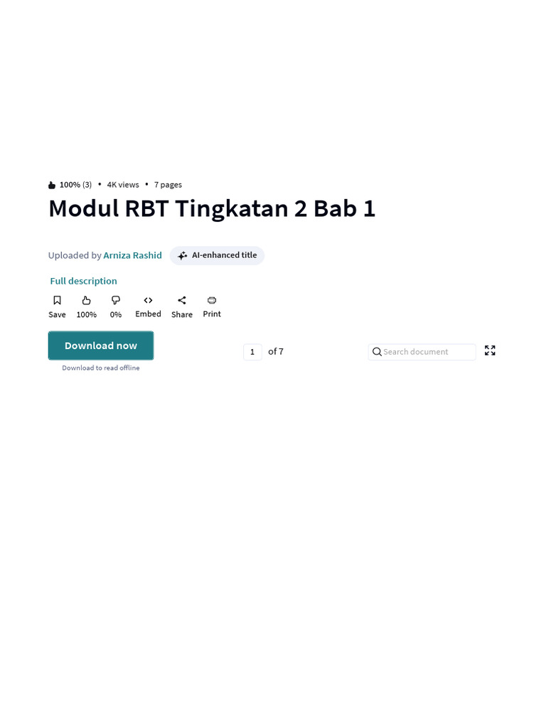 Modul RBT Tingkatan 2 Bab 1 | PDF 2 | PDF | Scribd | Electronic Publishing