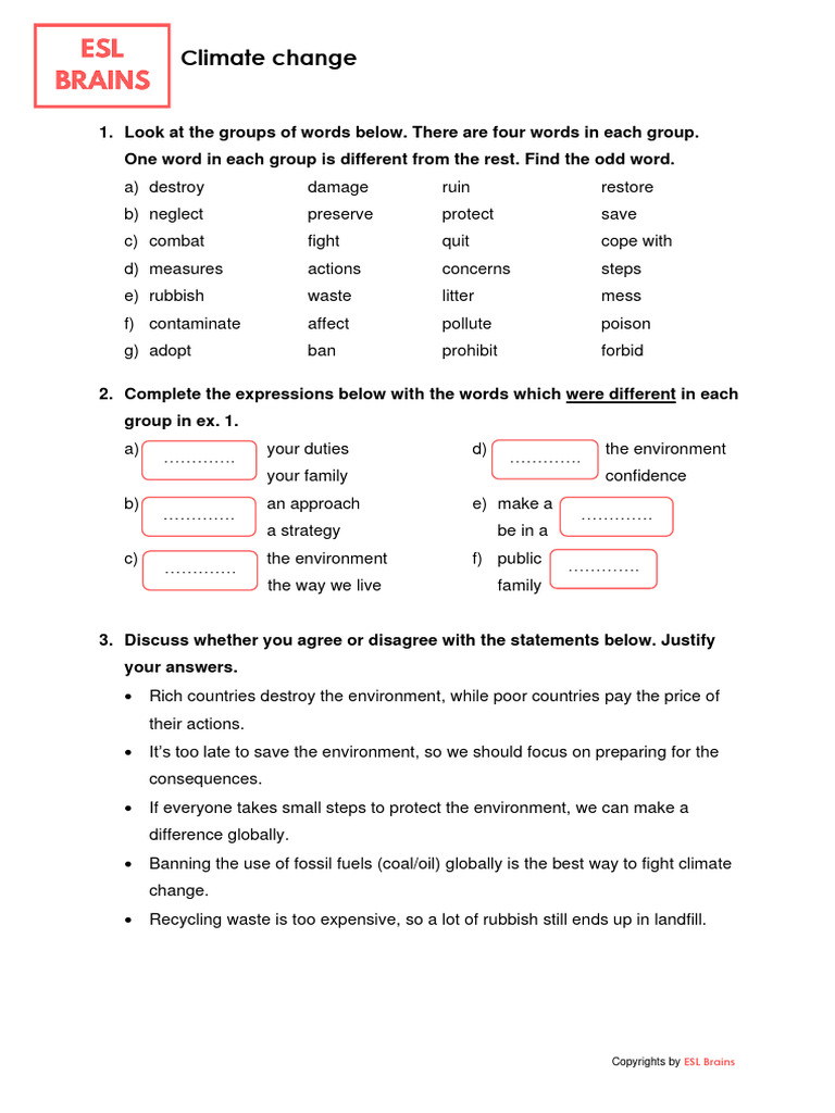 ESL-Brains-Climate-change-SV-9915 | PDF | Natural Environment | Climate ...