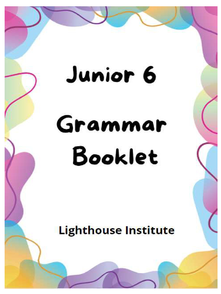 Junior 6 Grammar Booklet | PDF