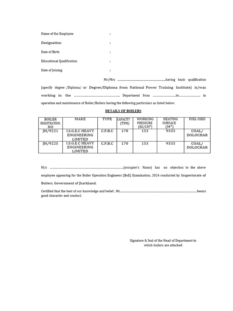 Experience Certificate 1 | PDF | Boiler | Energy Technology