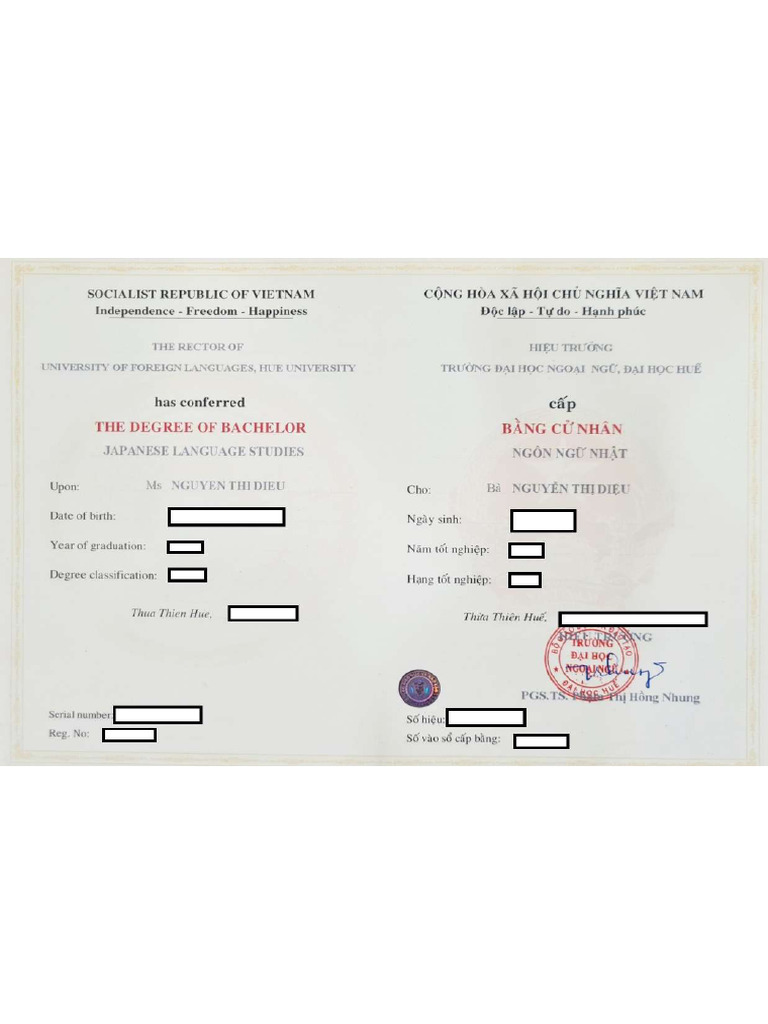 5.2 - DHCQ - Van Bang Va Phu Luc VB Tot Nghiep | PDF